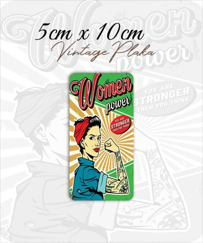 Women Power Vintage Metal Küçük Magnet Plaka - Dekoratif, - MCB Gift